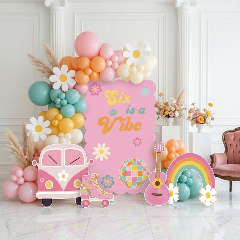 Groovy Birthday Cutouts, Two Groovy, Groovy One, Party Props, Four Ever ...