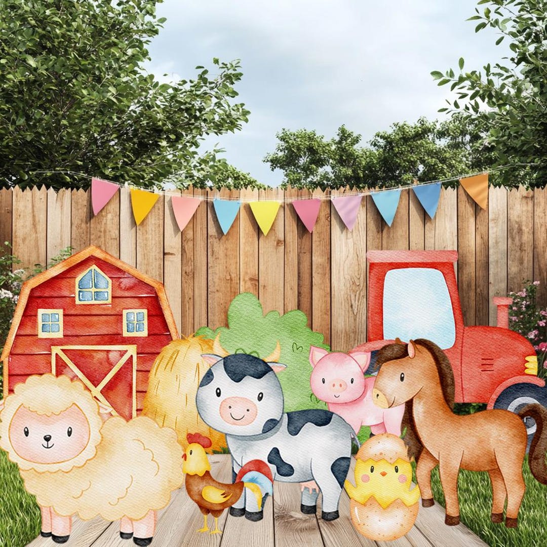 Farm Animals Cutouts Set, Ranch Animals Party, Barnyard Birthday Prop ...
