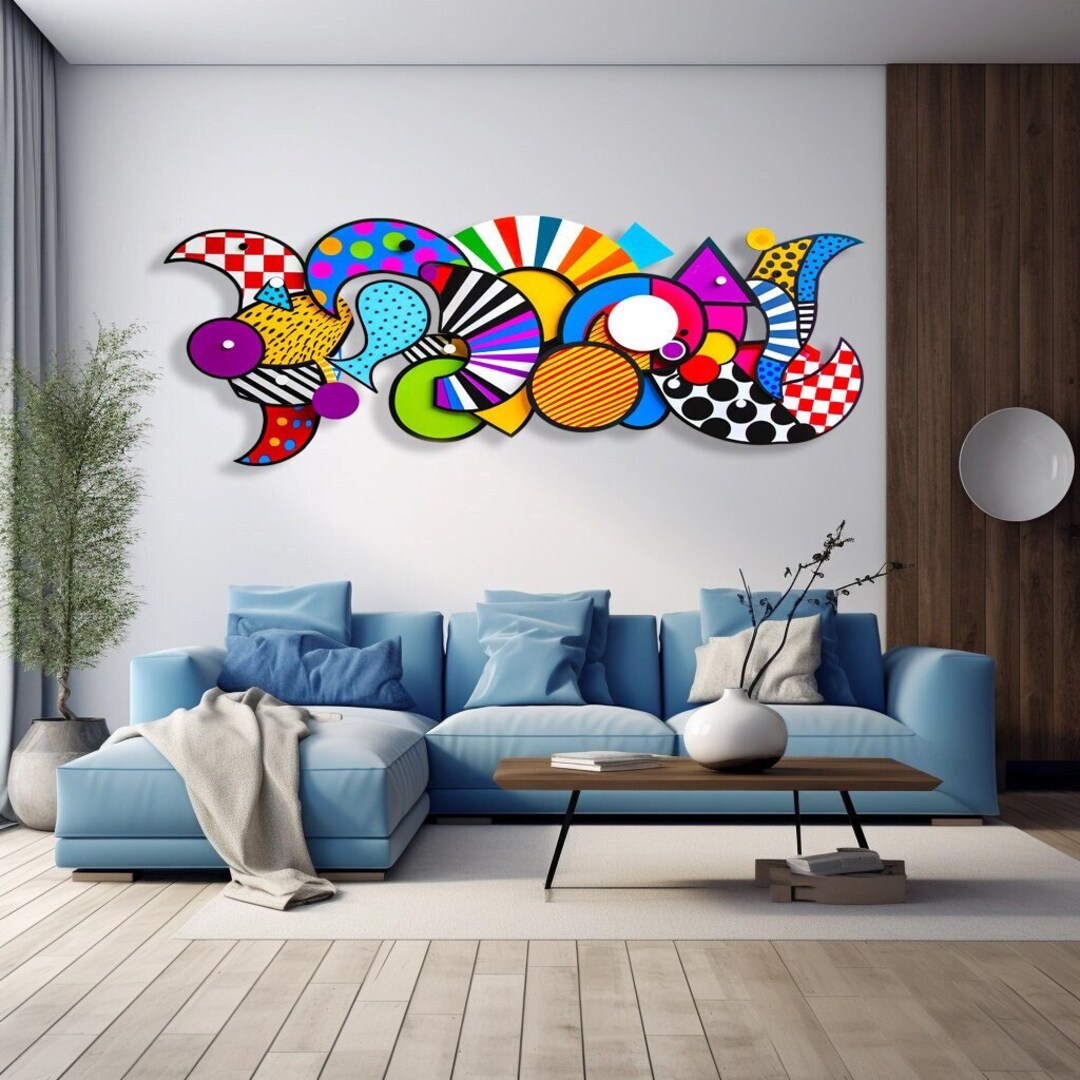 Pop Art Wall Sculpture Graffiti Art Extra Large Wall Decor Maximalist ...
