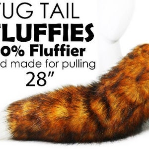 Red Fox Tail TUG TAIL Kitsune Tail Cat Tail Fluffies Kitten Tail ...