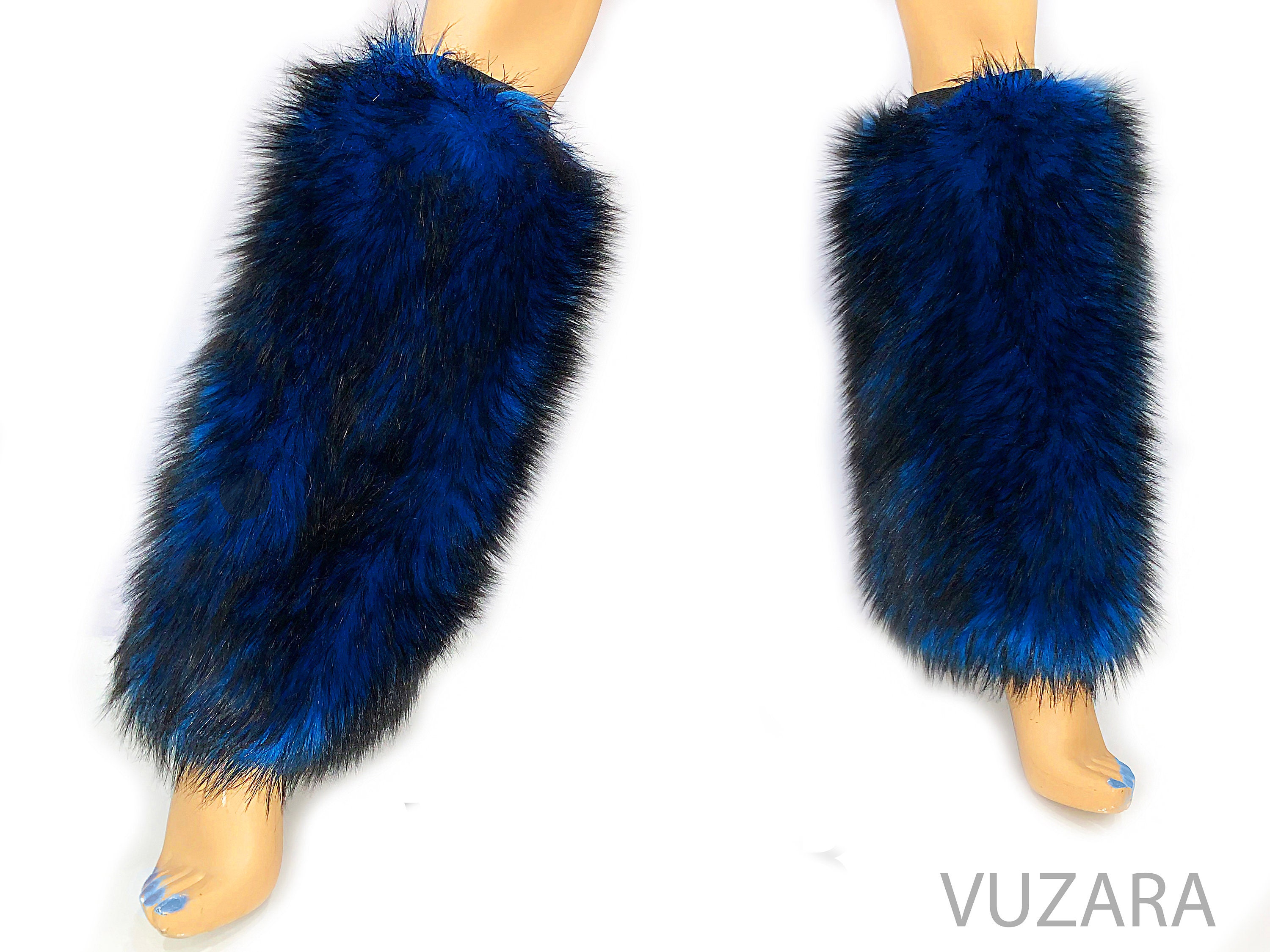 Furry leg warmers boot covers fuzzy leg warmers cat fox rave | Etsy