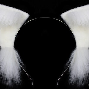 White Cat Ears White Kitty Ears White Kitten Ears Cat Headband Ears ...