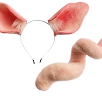 Pig Ears or Tail Pig Costume Pink Pig Ears Pink Realistic Pig Ears ...