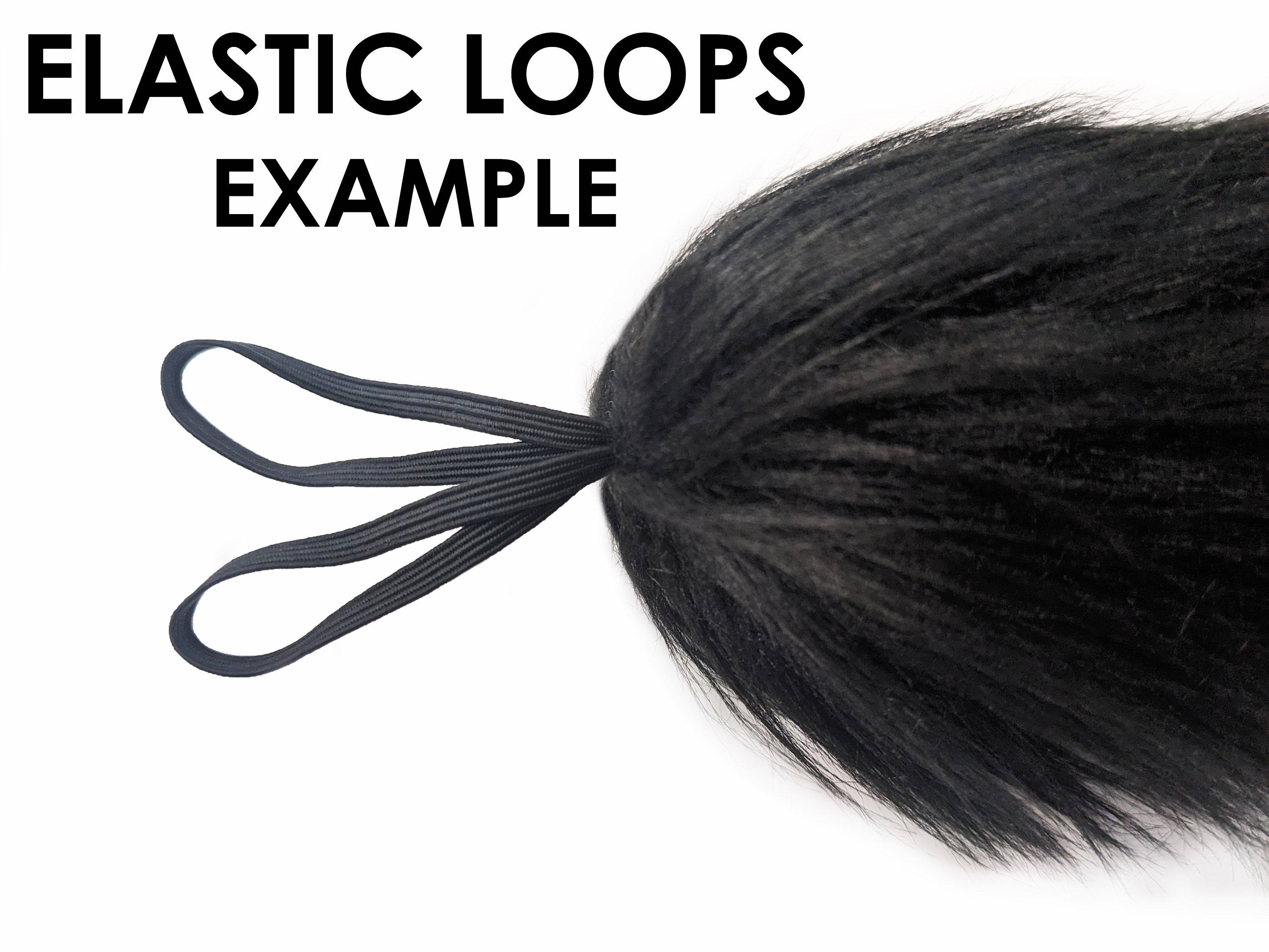 Fox Tail Black Cat Tail Clip on Tail Black Kitty Tail Kitten Tail ...