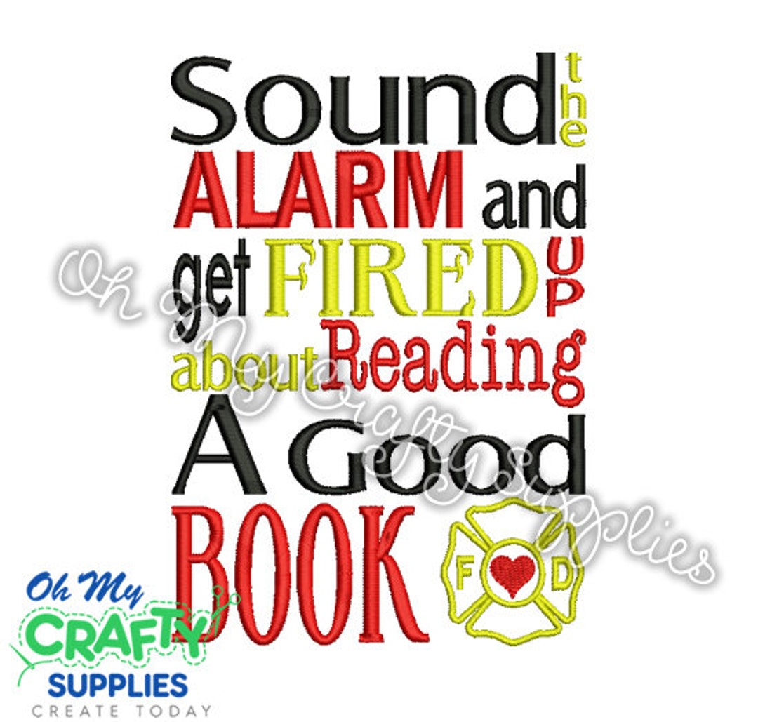 Firetruck Book Quote Embroidery Design - Etsy