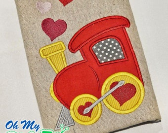 Machine Embroidery Design Applique Train Heart 2 INSTANT DOWNLOAD - Etsy