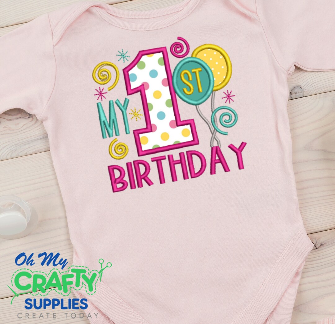 My 1st Birthday Applique Design - Etsy
