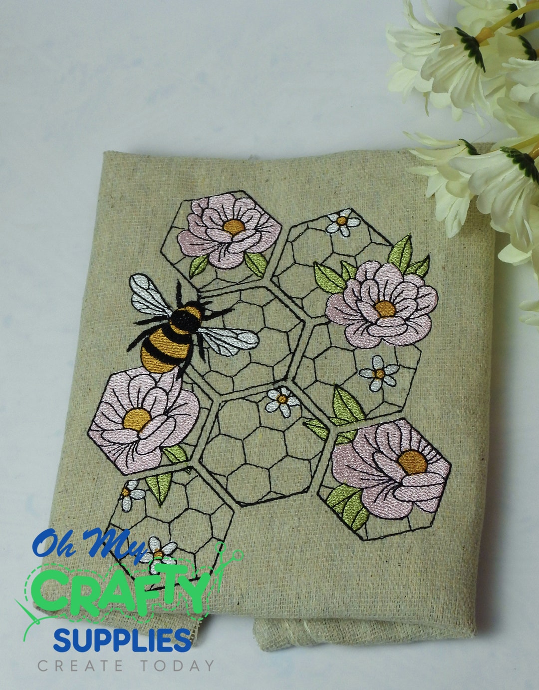 Floral Bee Combs Embroidery Design - Etsy