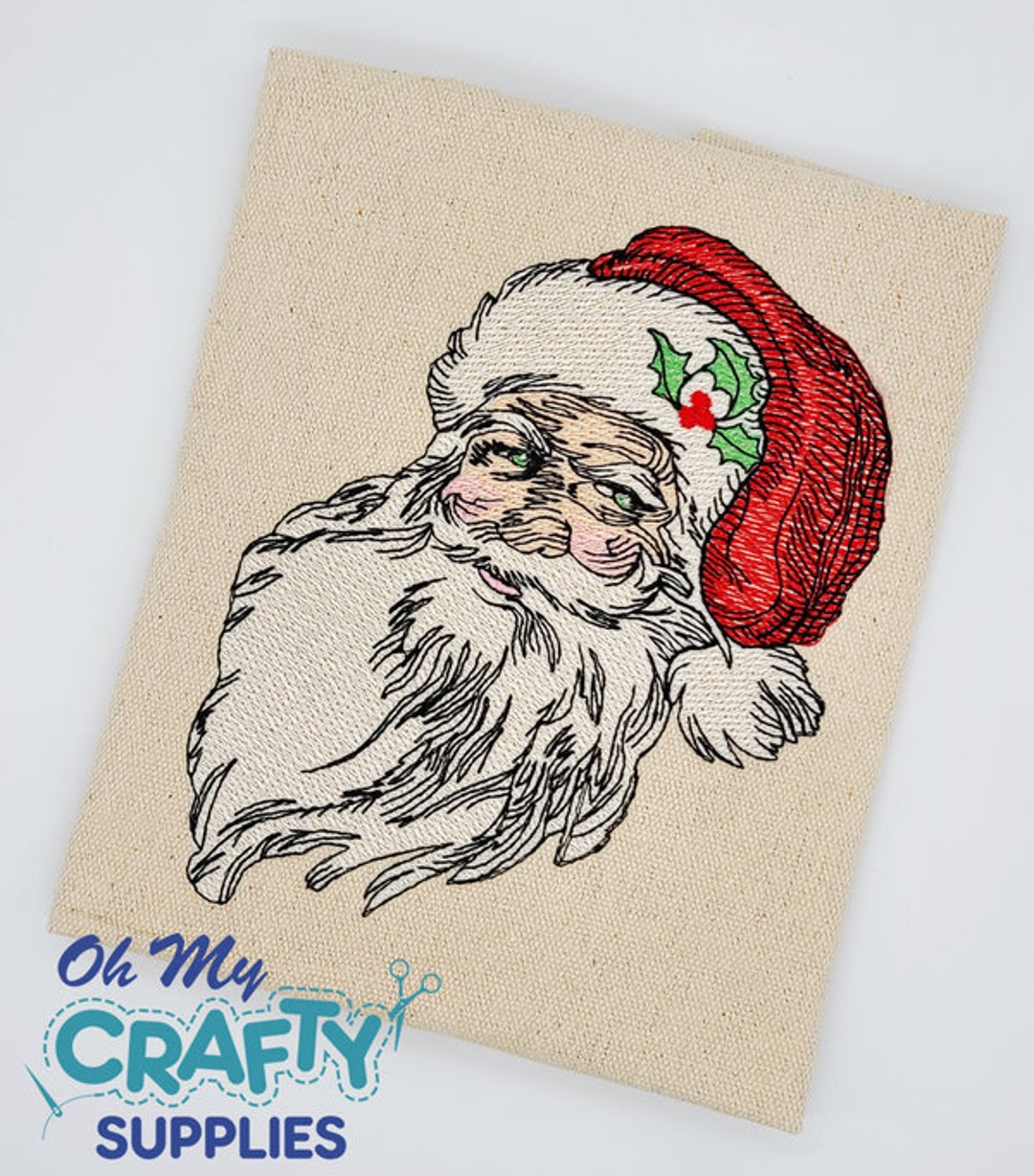 Classic Colorful Santa Face Embroidery Design - Etsy