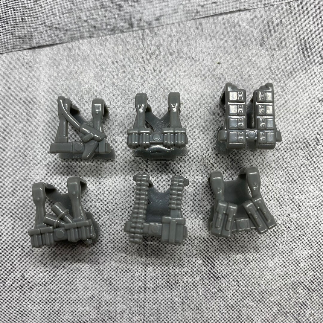 6-pack Custom Gray Tactical Vest Lot for Minifigures | Drb01 ...