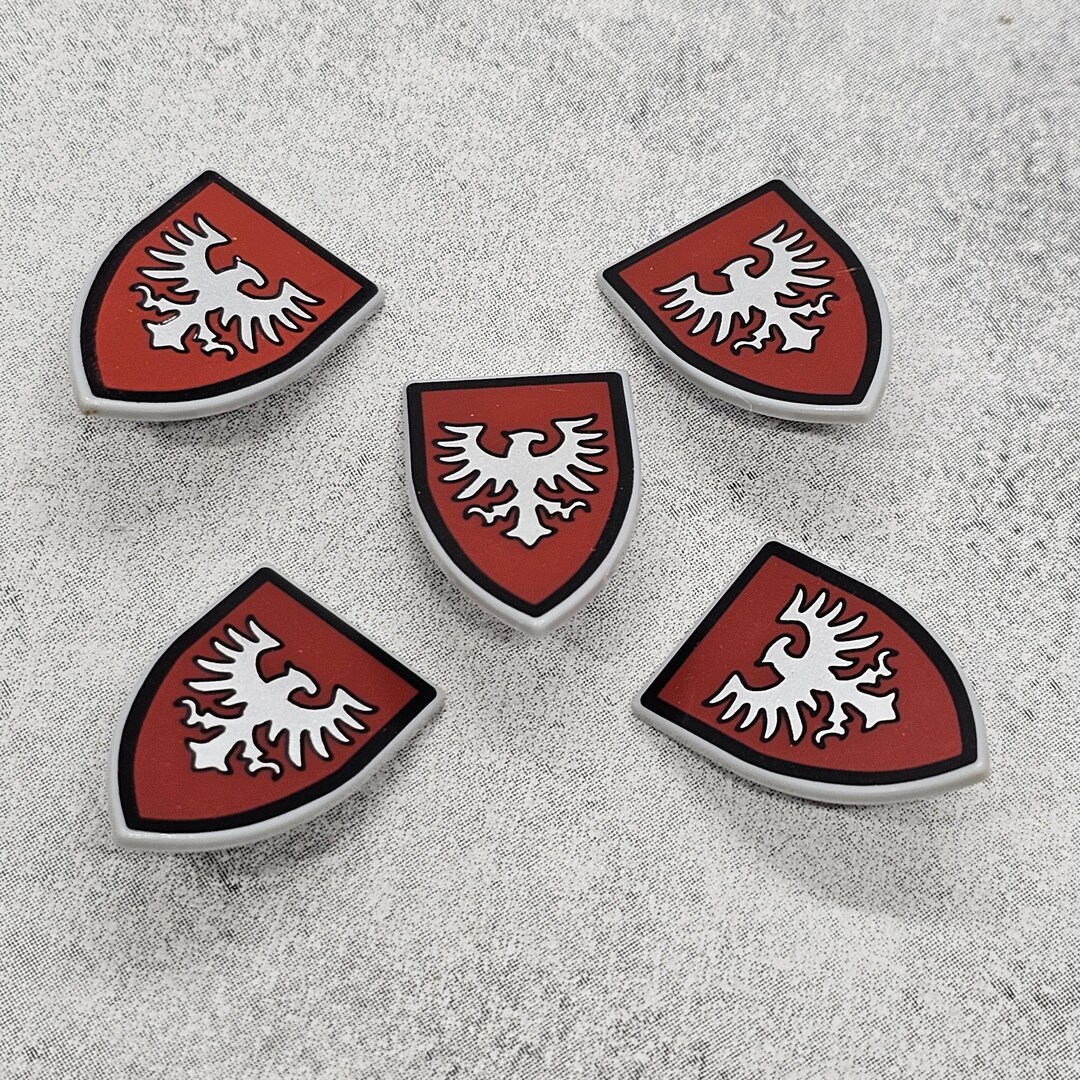 5-pack Custom Red Eagle Shield Long Lot for Lego Minifigures D11res1 ...