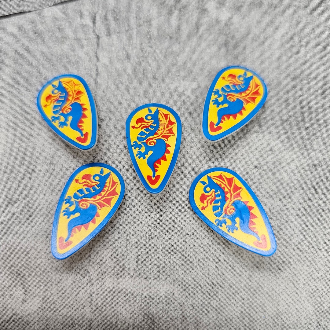5-pack Custom Classic Blue Dragon Shield Long Lot for Minifigures ...