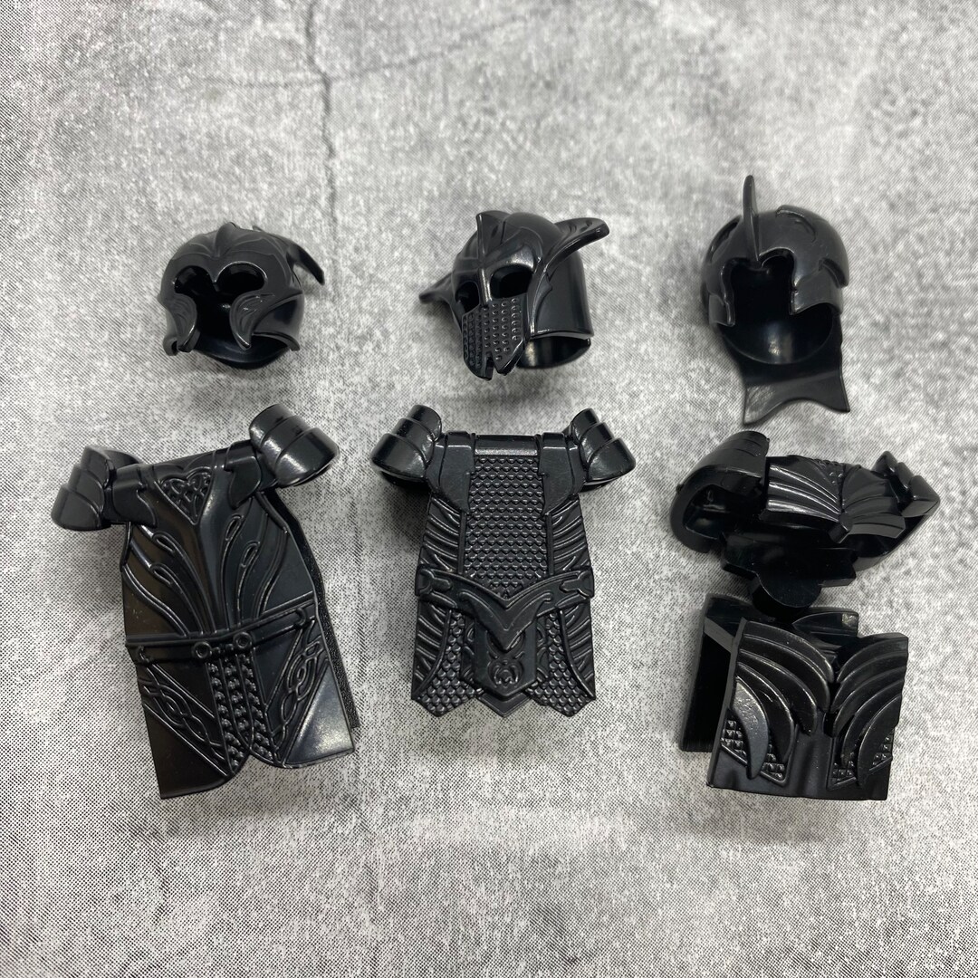 3-pack LOTR Knight Armor Set 7pcs Black Lot for Lego Minifigures Bda01 ...