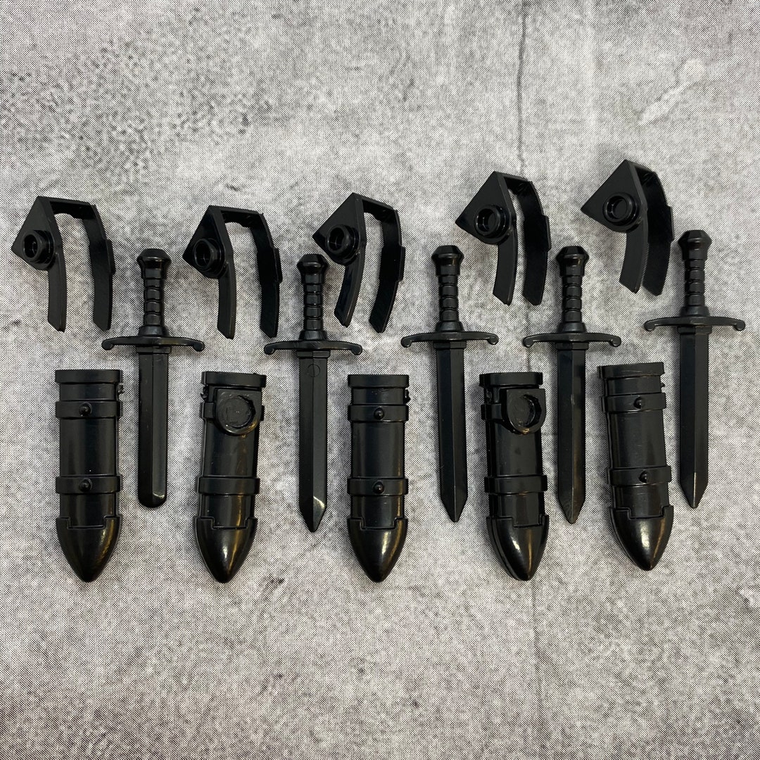 5-pack Custom Sword & Sheath Black Lot for Minifigures | Cona6954 ...