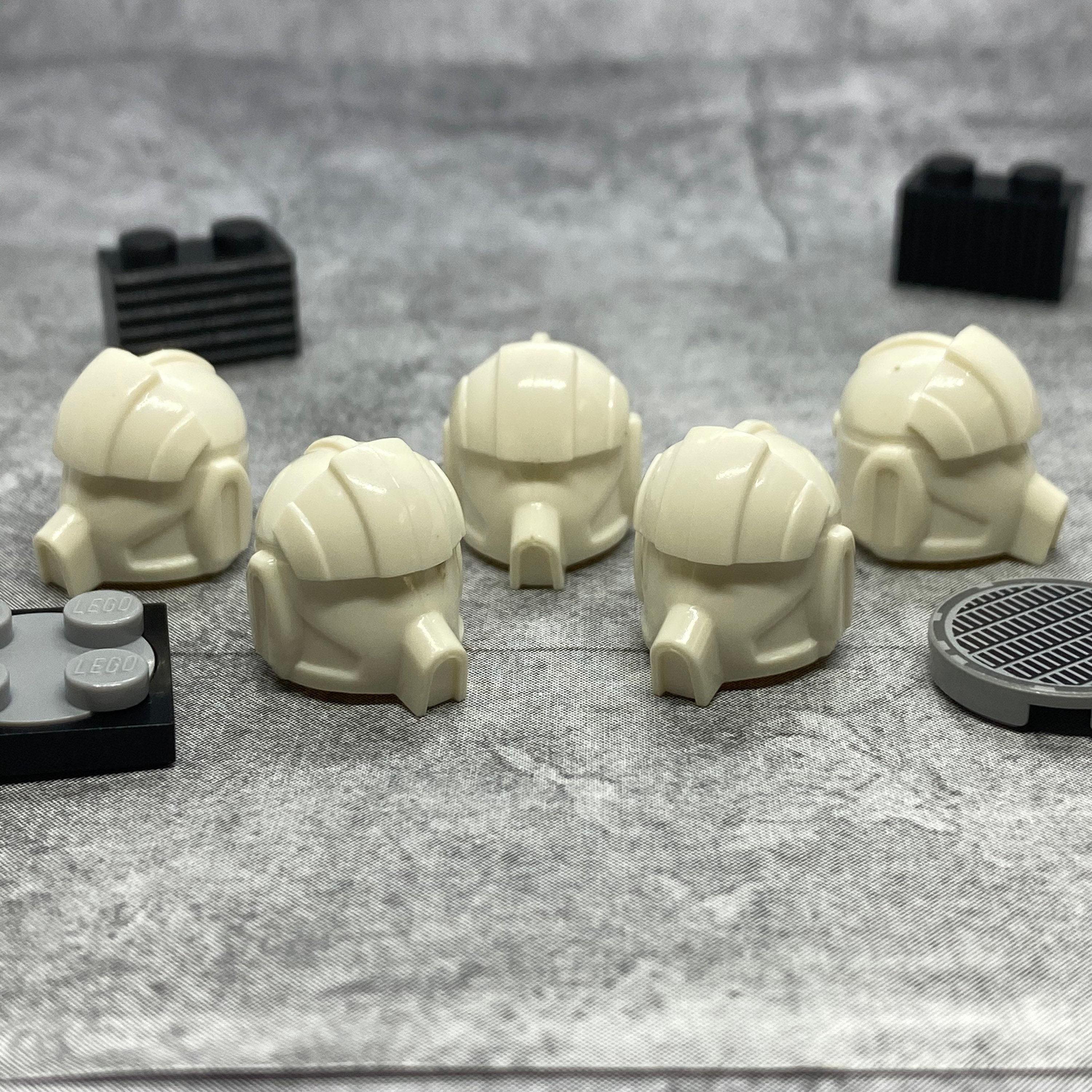 5-pack Custom Clone Pilot Helmet White Lot for Minifigures A48007 ...