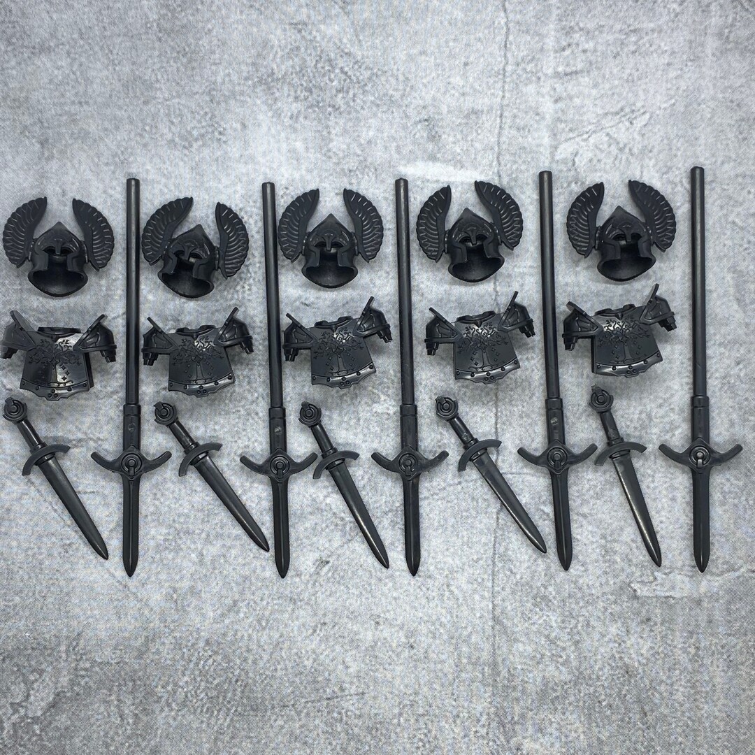 5-pack Gondor Knight Armor Set Black Paladin Lot for Lego Minifigures ...