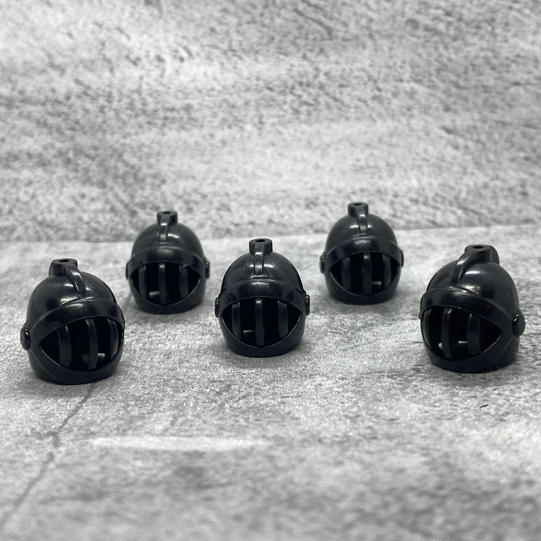 5-pack Custom Knight Helmet Black Lot for Minifigures | Gt7tk40 | Fits ...