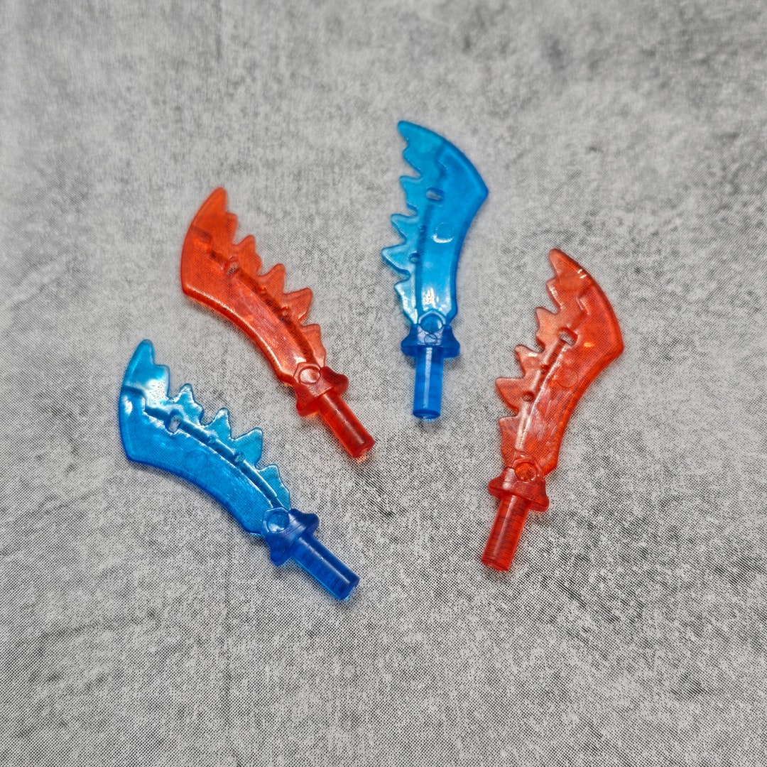 4-pack Translucent Blue and Red Sword Lot for Lego Minifigures | Conf01 ...