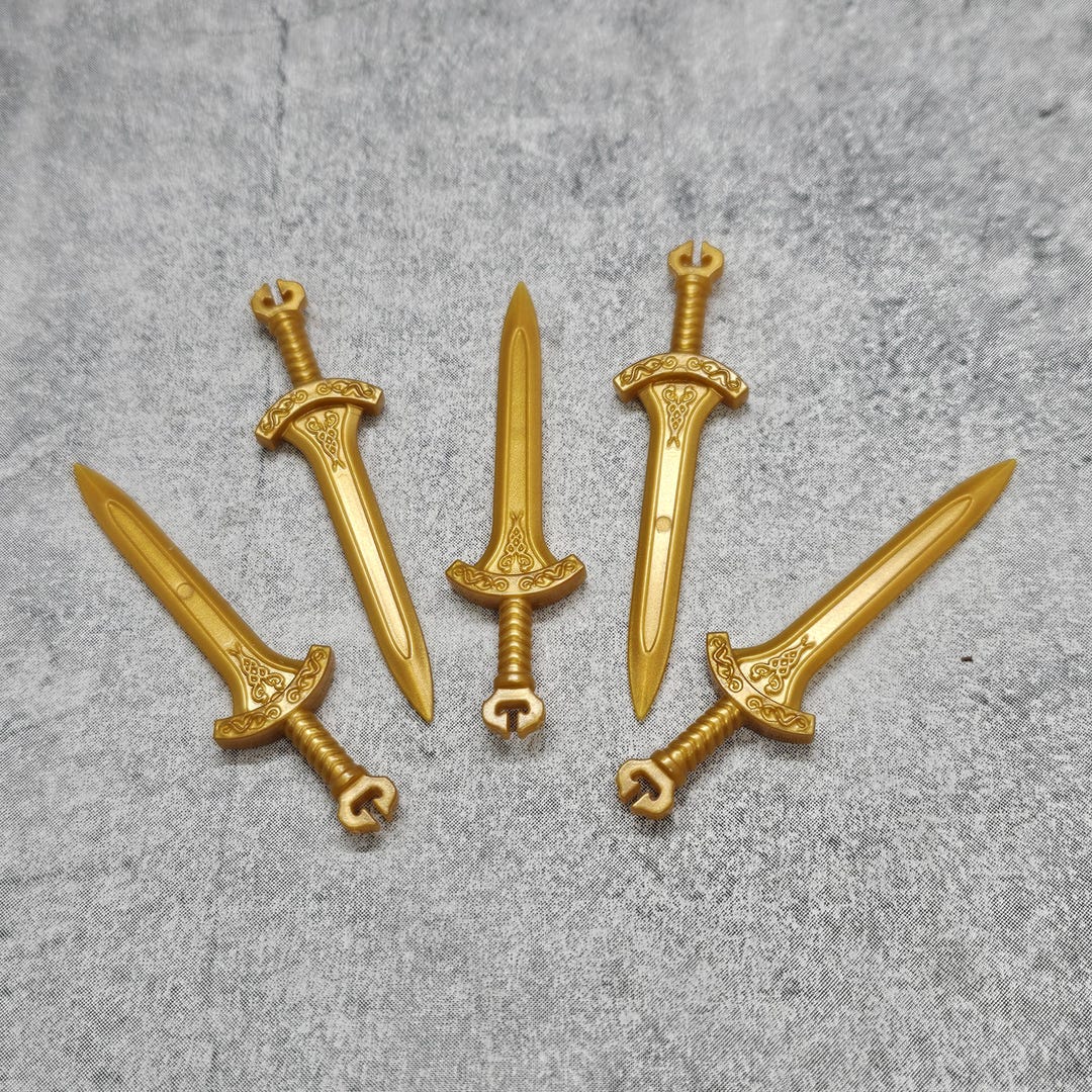 5-pack Fantasy Sword Golden Yellow Lot for Lego Minifigures | Gc7b426 ...