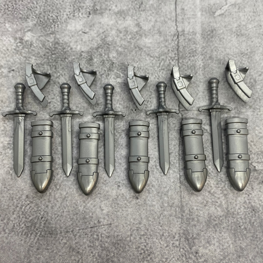 5-pack Custom Sword & Sheath Gray Lot for Lego Minifigures | C46955 ...