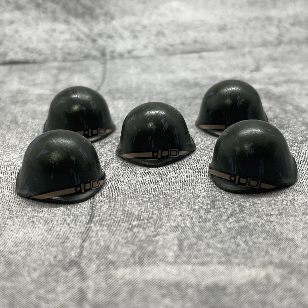 5-pack Custom Weathered Type 40 Helmet With Strap Lot for Minifigures ...