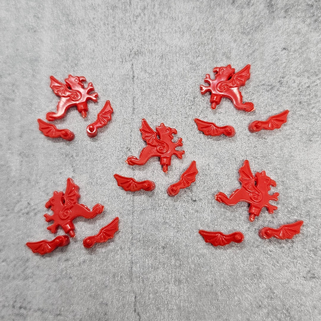 5-pack Custom Red Dragon Plume Lot for Minifigures Knight Helmet ...
