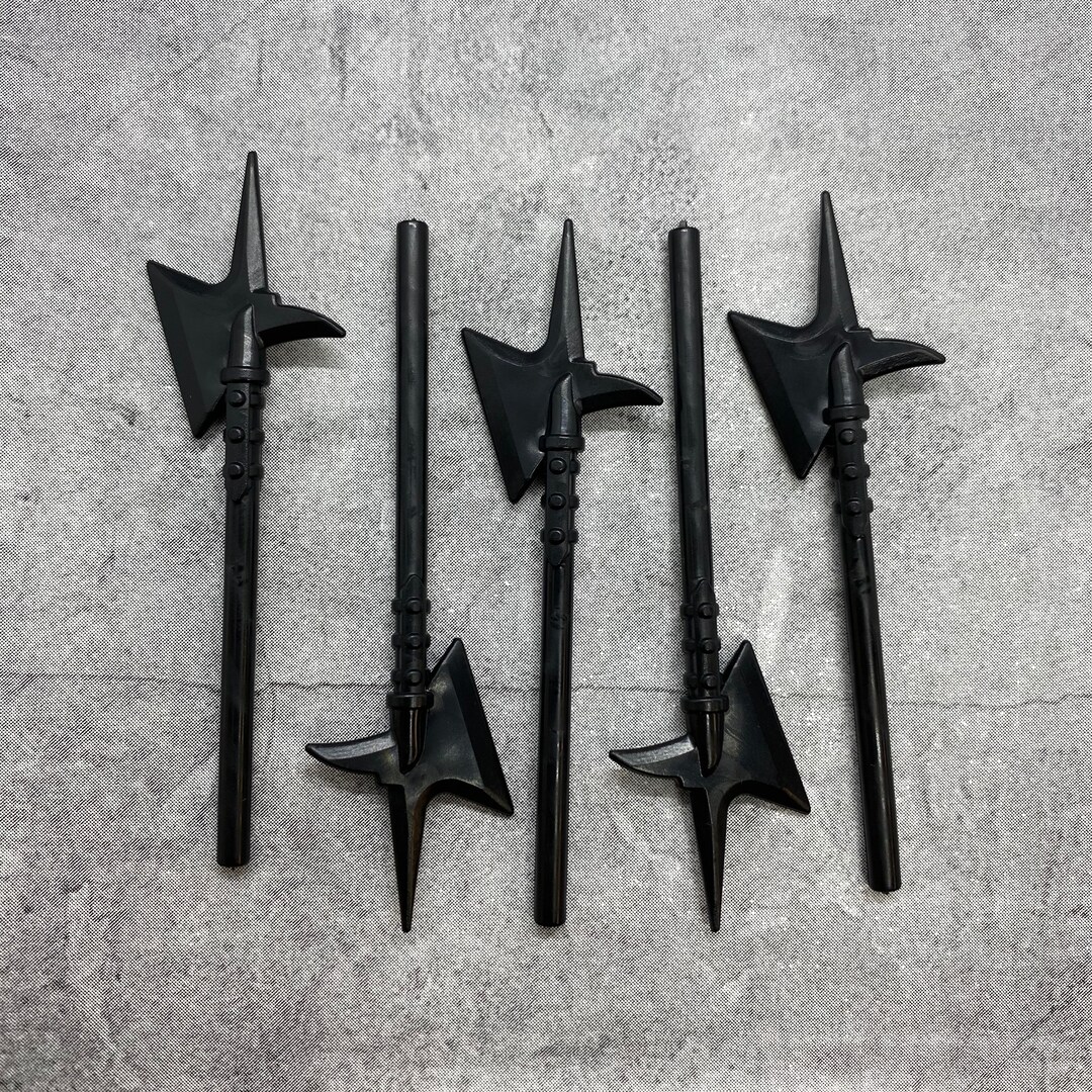 5-pack Custom Halberd Black Lot for Minifigures | Gb15951 | Axe Spear ...