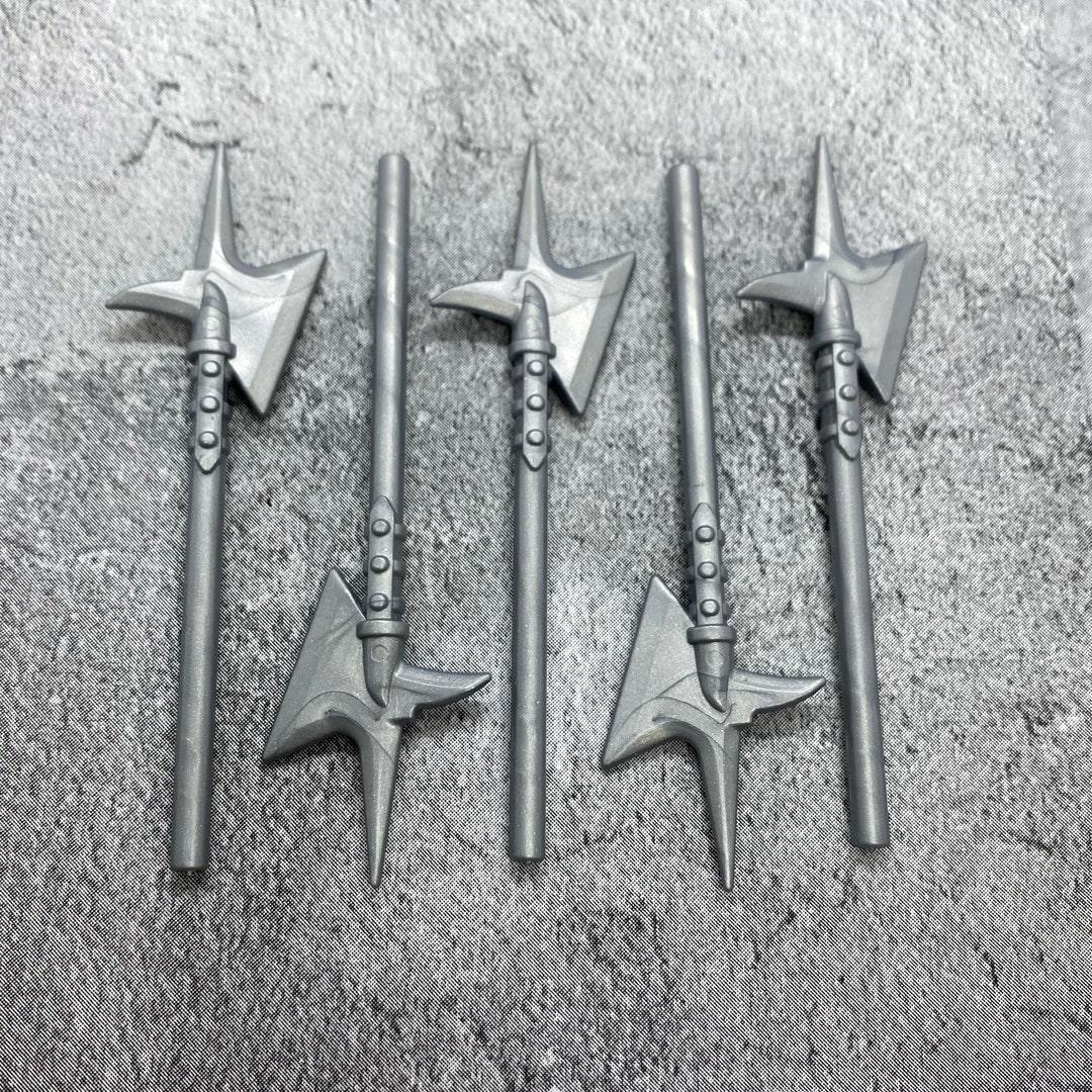5-pack Custom Halberd Gray Lot for Minifigures | Gb15946 | Axe Spear ...