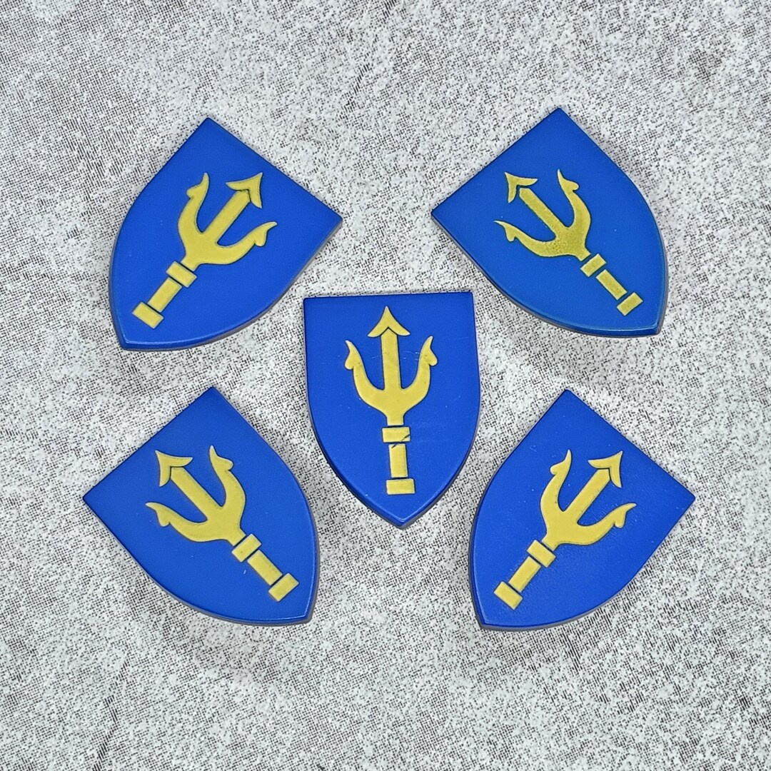 5-pack Custom Trident Shield Lot for Lego Minifigures | C3tn8 Knight ...