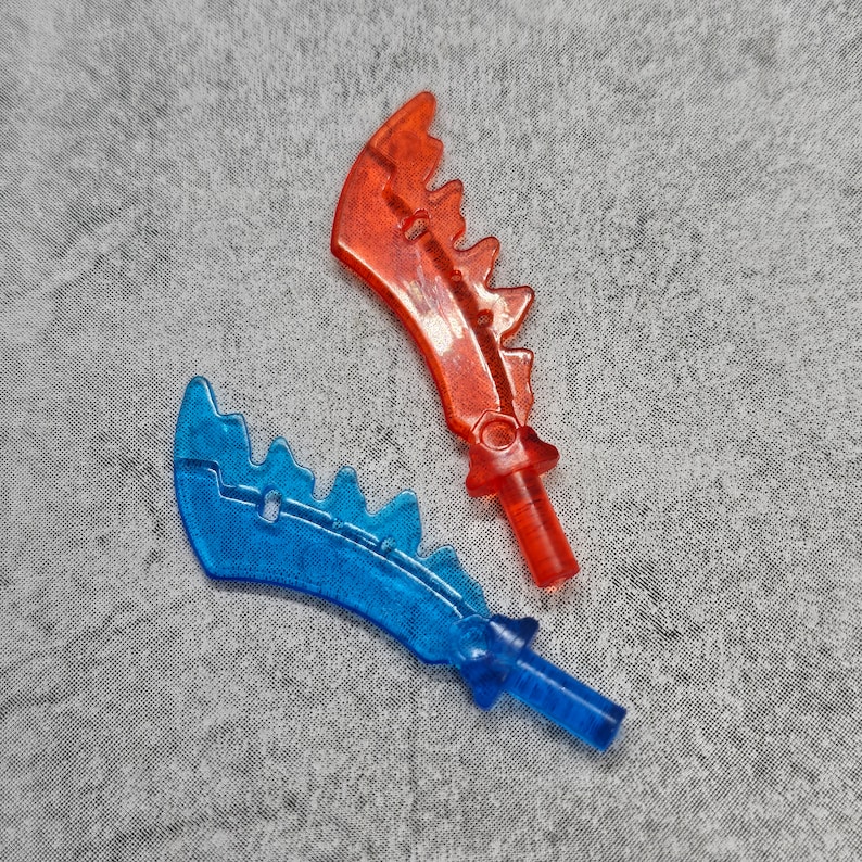 4-pack Translucent Blue and Red Sword Lot for Lego Minifigures | Conf01 ...