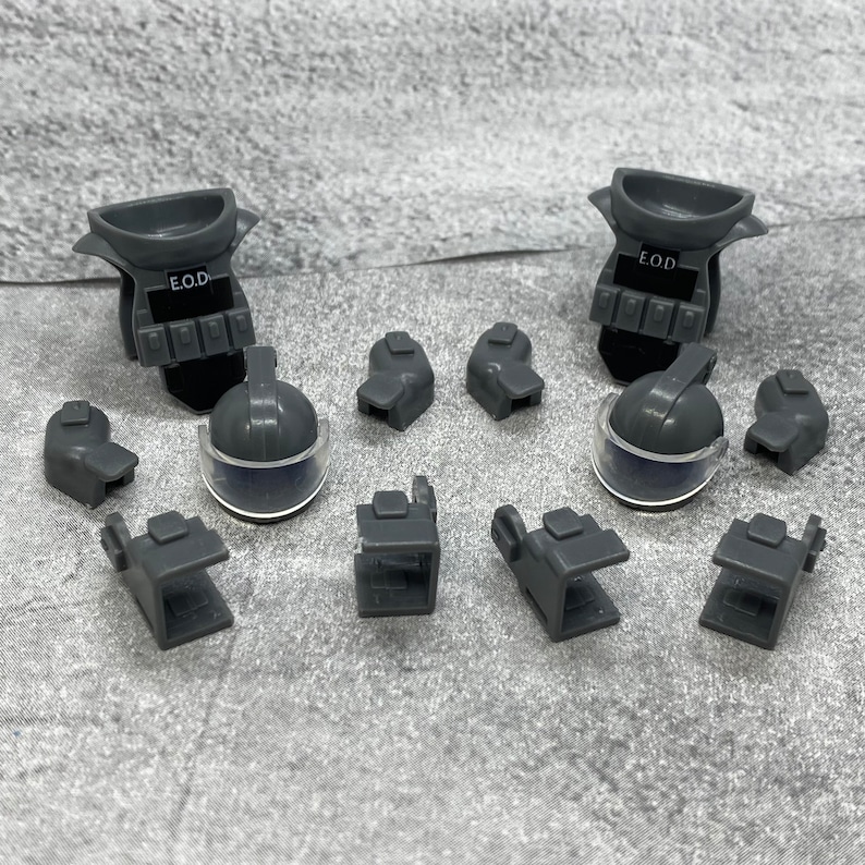 Bomb Squad EOD Full Body Armor Gray Lot for Lego Minifigures ...