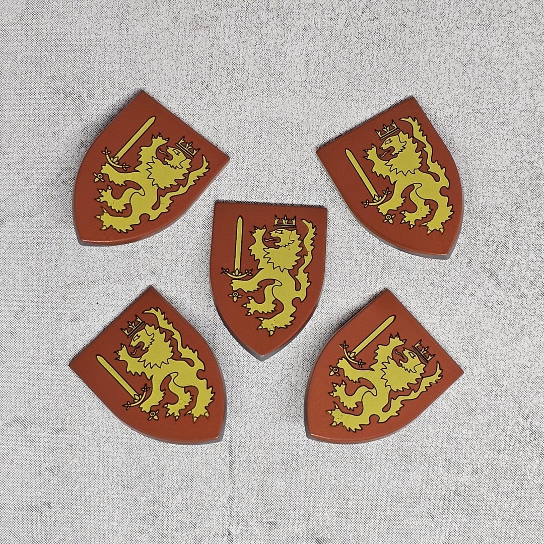 5-pack Custom Lion Shield Lot for Minifigures | C3ln9 Knight ...
