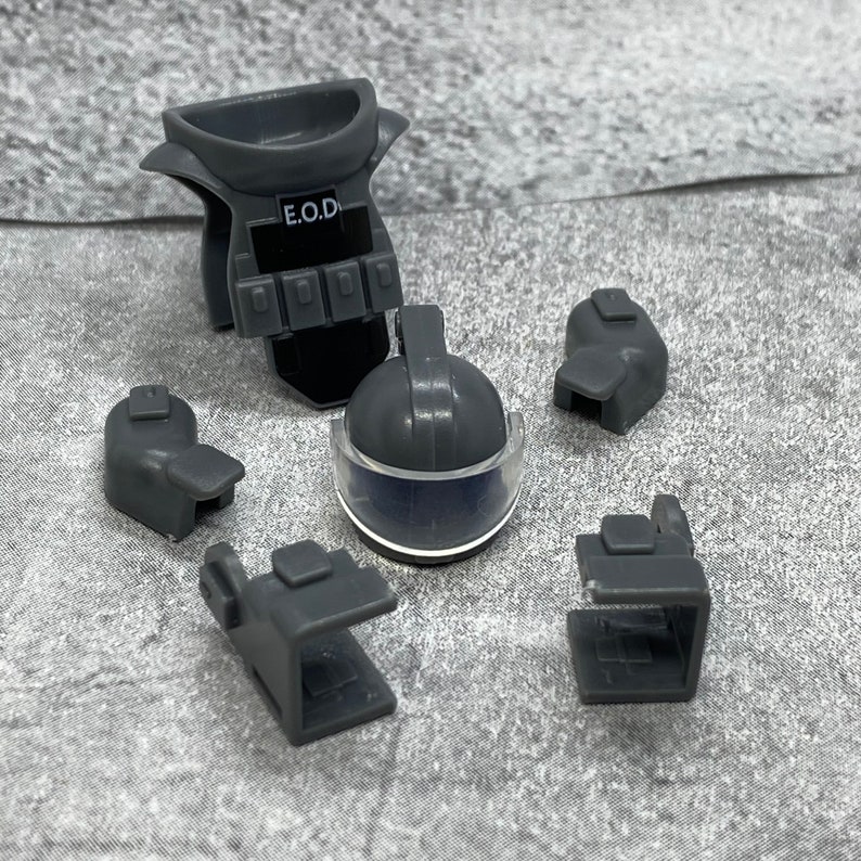 Bomb Squad EOD Full Body Armor Gray Lot for Lego Minifigures ...