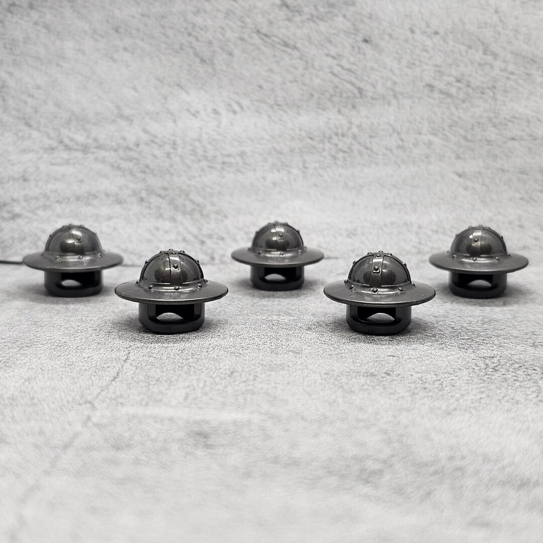 5-pack Custom Classic Knight Helmet Dark Gray Lot for Minifigures ...