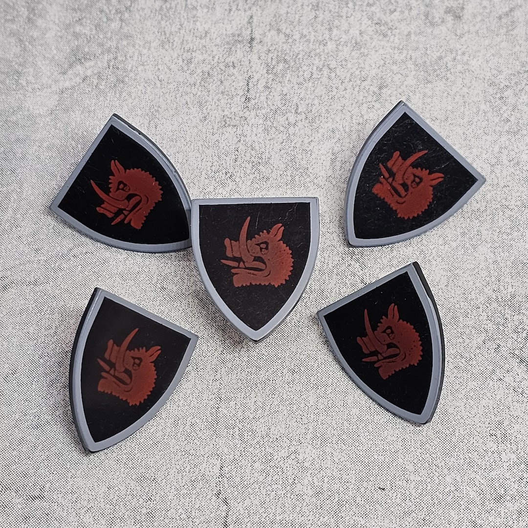 5-pack Custom Classic Red Boar Head Shield Small Lot for Lego ...