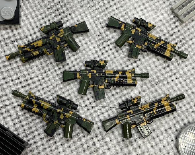 5-pack Custom Gun M4 W/ M203 Rifle Camo Lot for Lego Minifigures B25018 ...