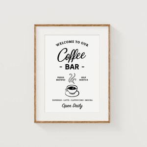 Printable Minimalist Vintage Coffee Sign, Coffee Bar Sign Printable ...
