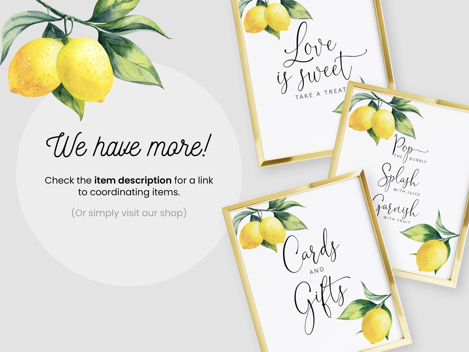 Printable 5"x7" Lemon Table Numbers 1-20, Lemon Table Number Signs, 001 ...