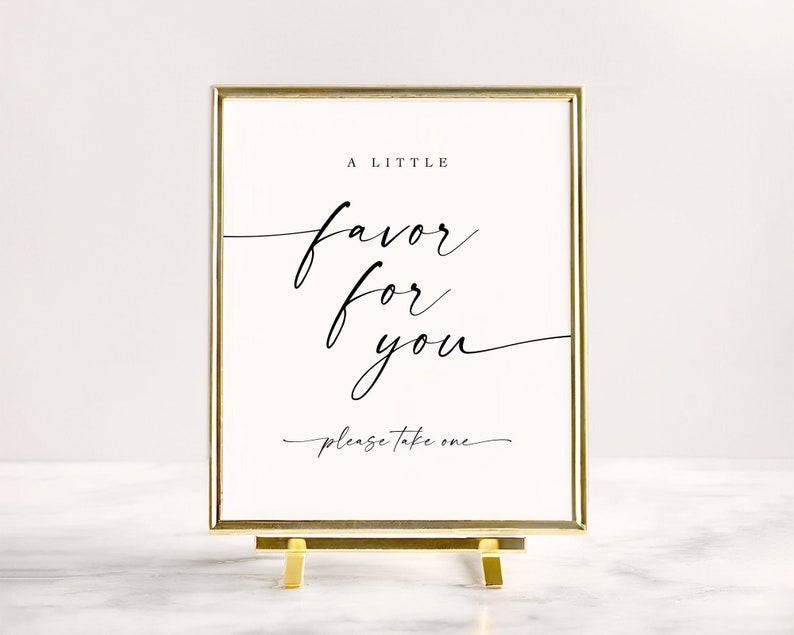 Favors Table Sign Printable, Minimalist Bridal Shower Decor, Bridal ...