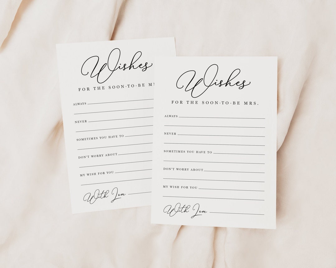 Advice for the Bride Note Cards, Bridal Advice Cards, Bridal Shower ...