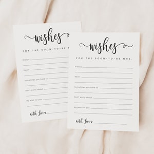 Advice for the Bride Note Cards, Bridal Advice Cards, Bridal Shower ...