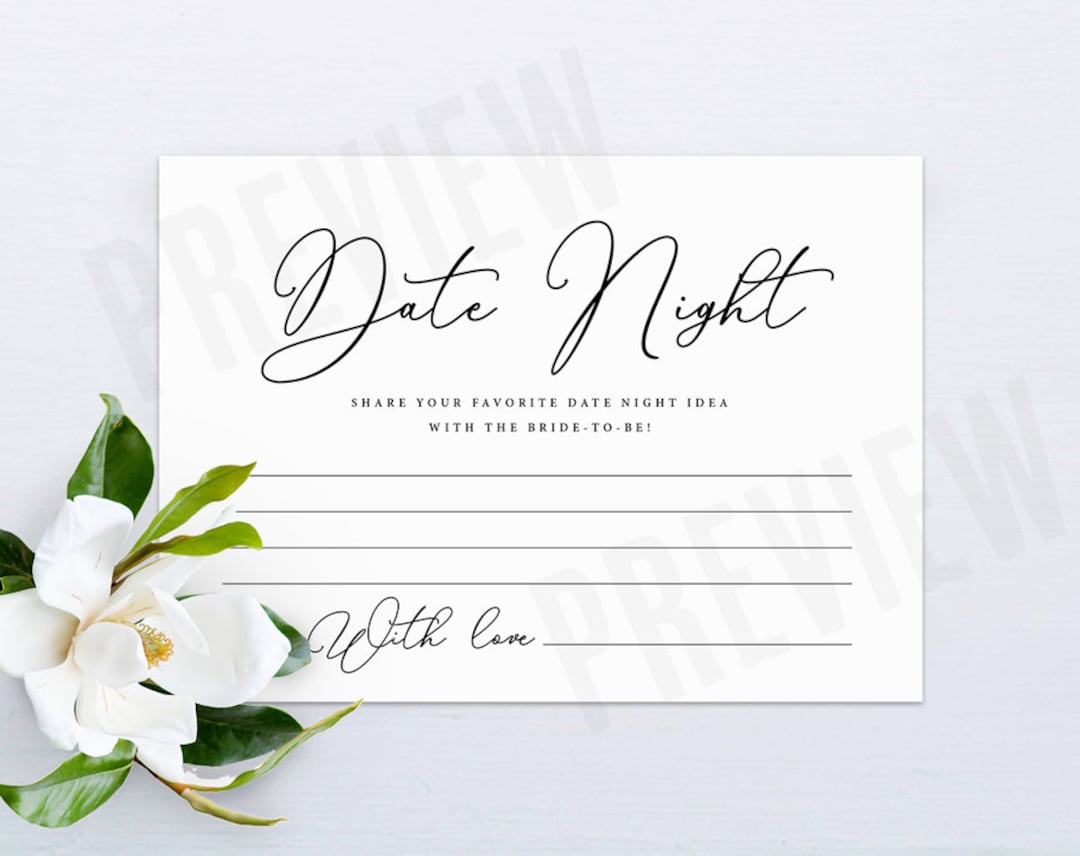 Printable Date Night Cards, Date Night Ideas, Date Night Advice Cards ...
