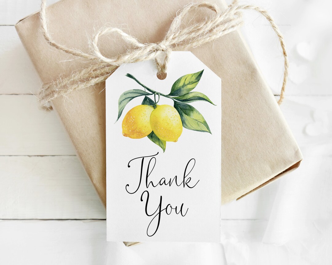 Printable Lemon Bridal Shower Thank You Favor Tags Lemon Bridal Shower ...