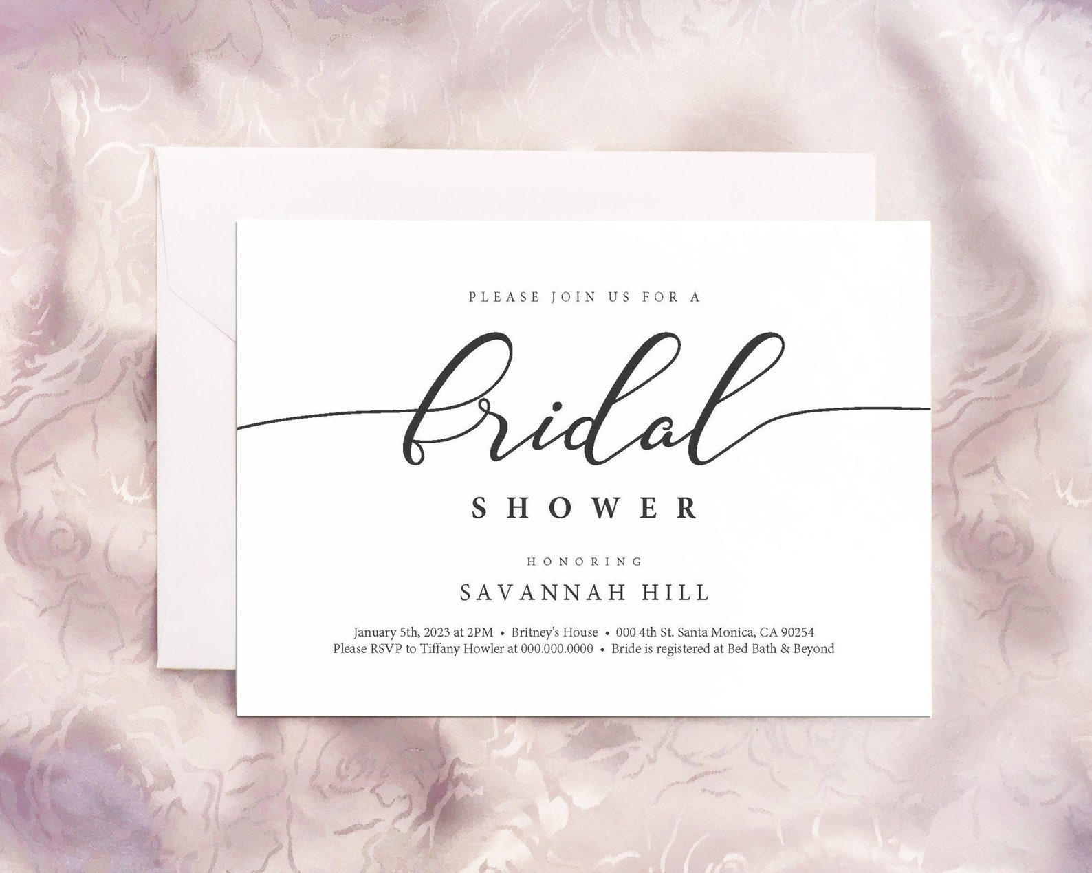 Printable Bridal Shower Invitation Simple, Bridal Shower Invitation ...