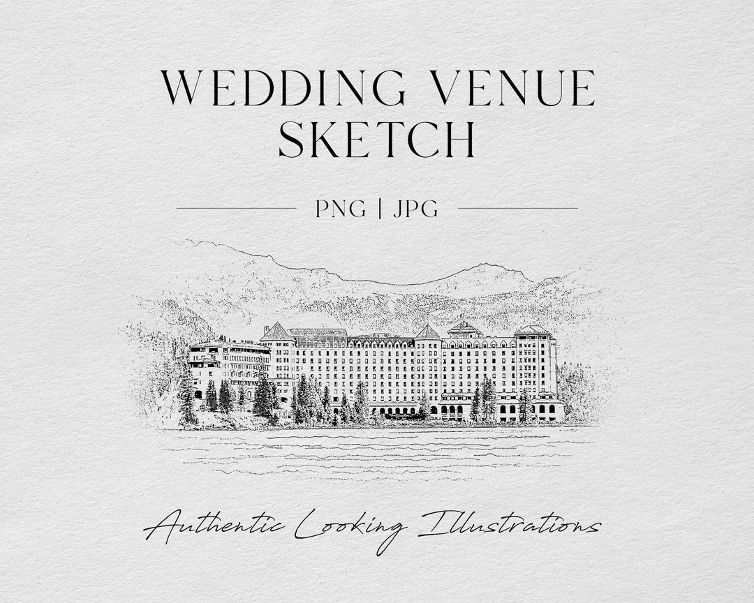 Custom Wedding Venue Sketch, Custom Wedding Venue Illustration, Custom ...