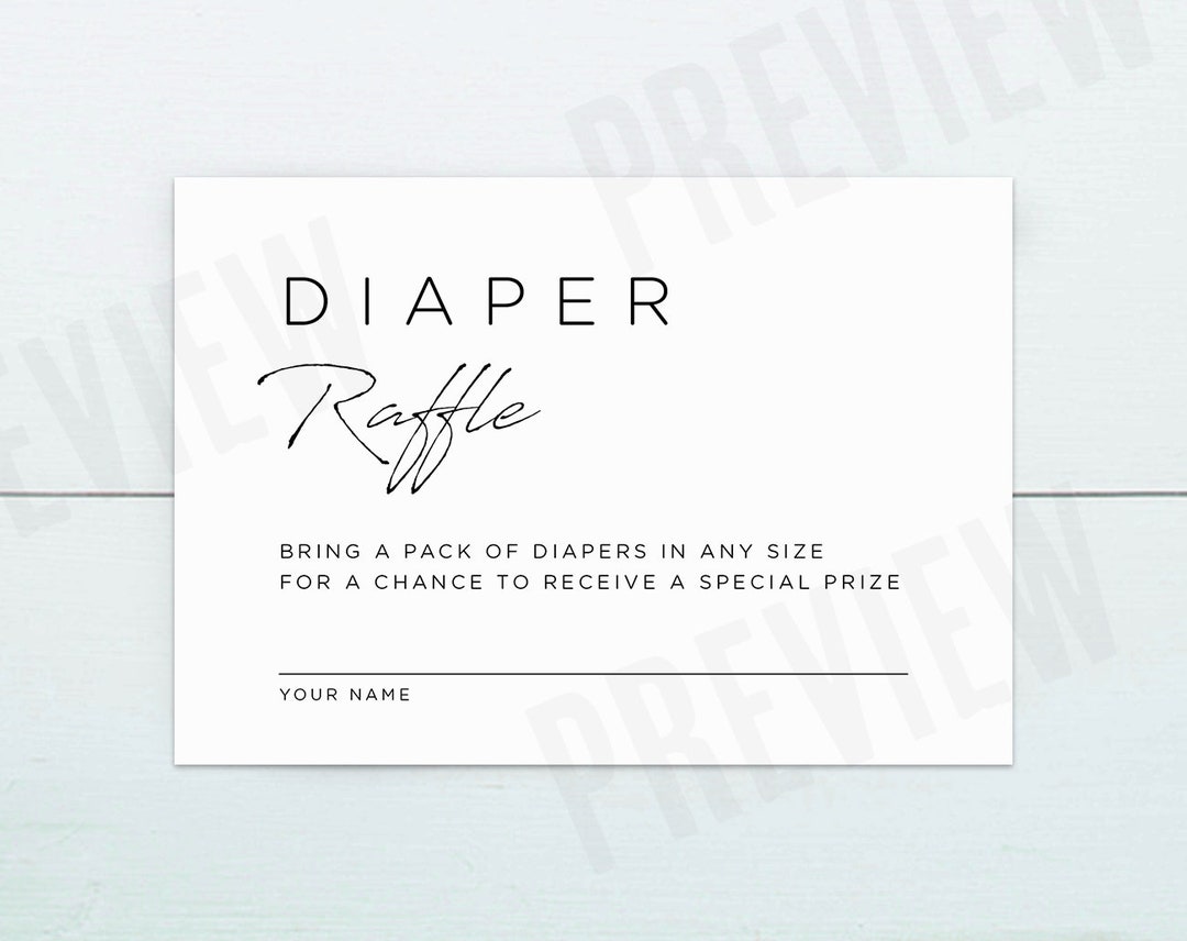 Printable Diaper Raffle Cards - Etsy
