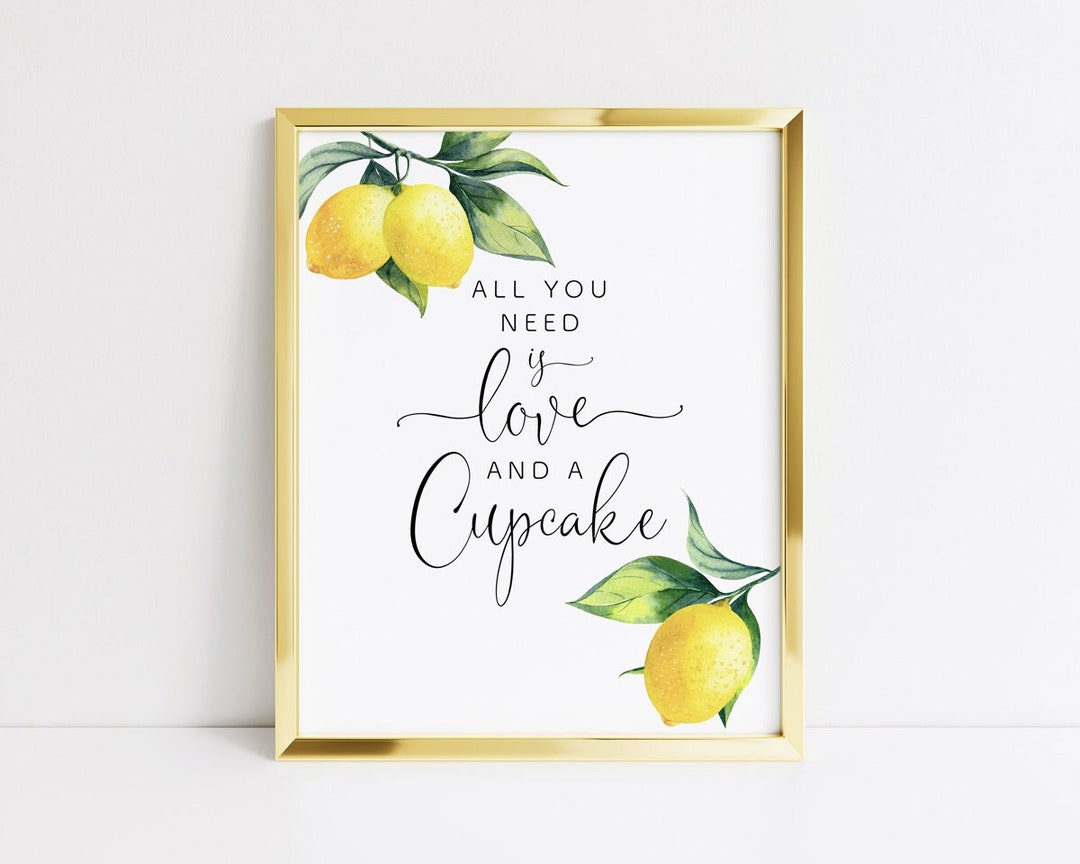 Printable Lemon-themed Cupcake Bar Sign, Lemon Bridal Shower "make a ...