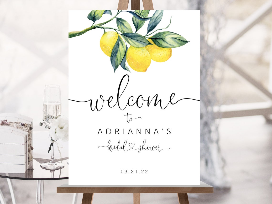 Lemon Bridal Shower Welcome Sign Lemon Decor Lemon Bridal - Etsy UK