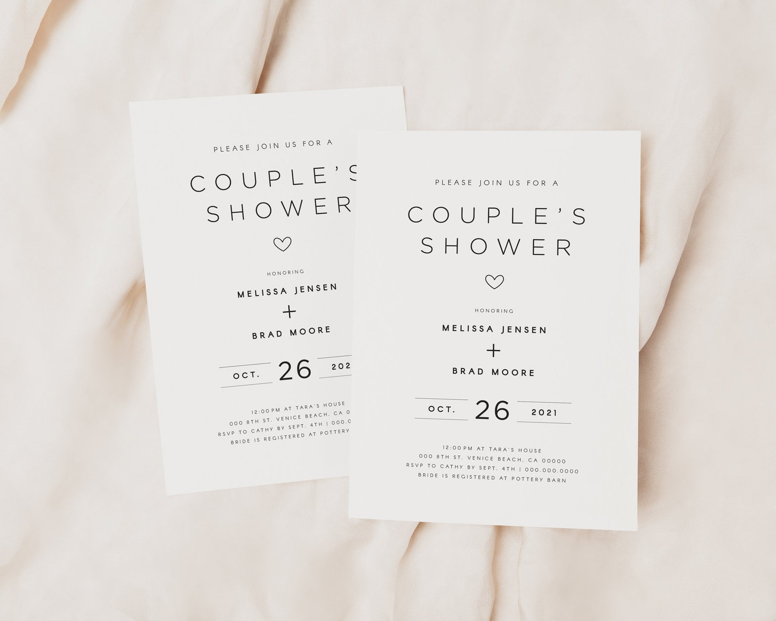 Printable Minimalist Couple's Shower Invitation Simple | Etsy
