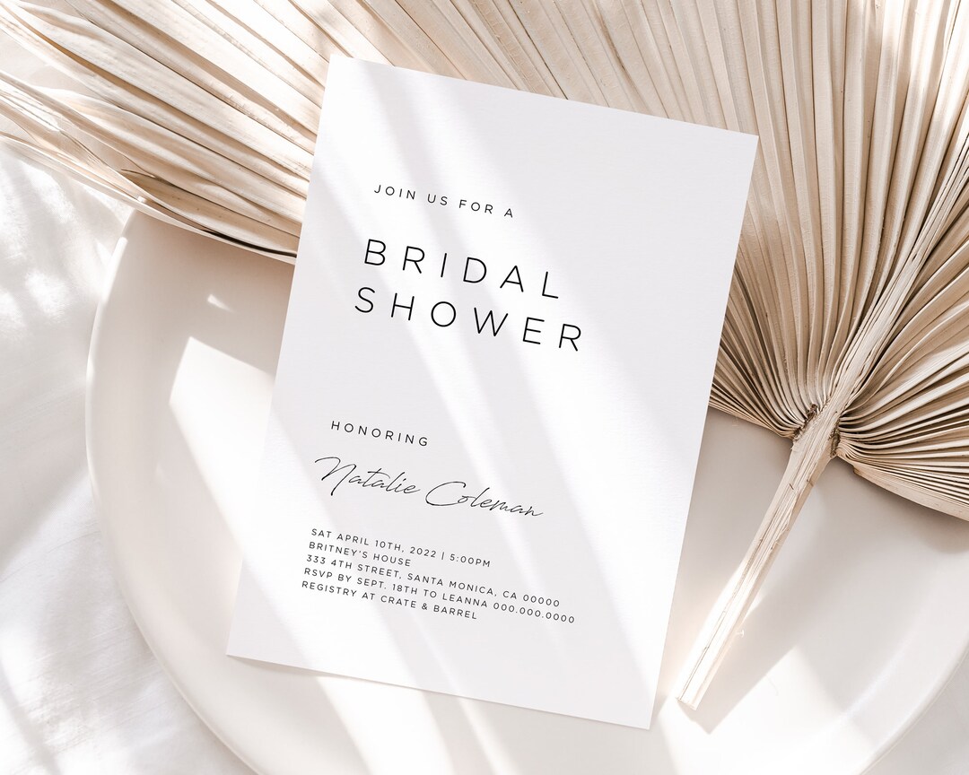 Minimal Bridal Shower Invitation, Bridal Shower Invitation Simple ...